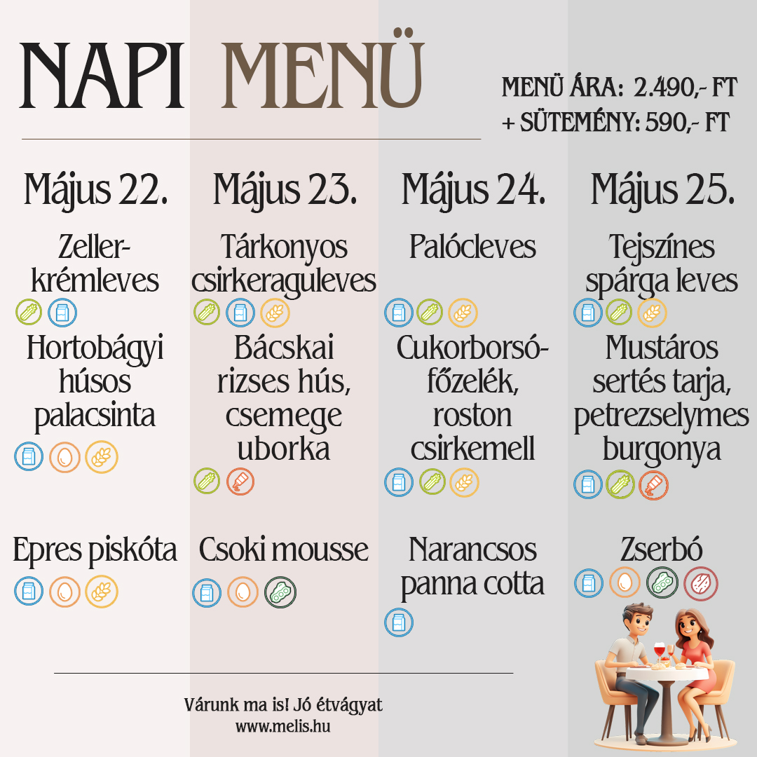 Napi menü - melis.hu